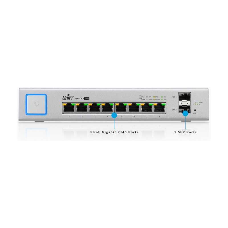 UniFi Switch 8 Ports PoE + 2 ports SFP US- 8-150W Ubiquiti