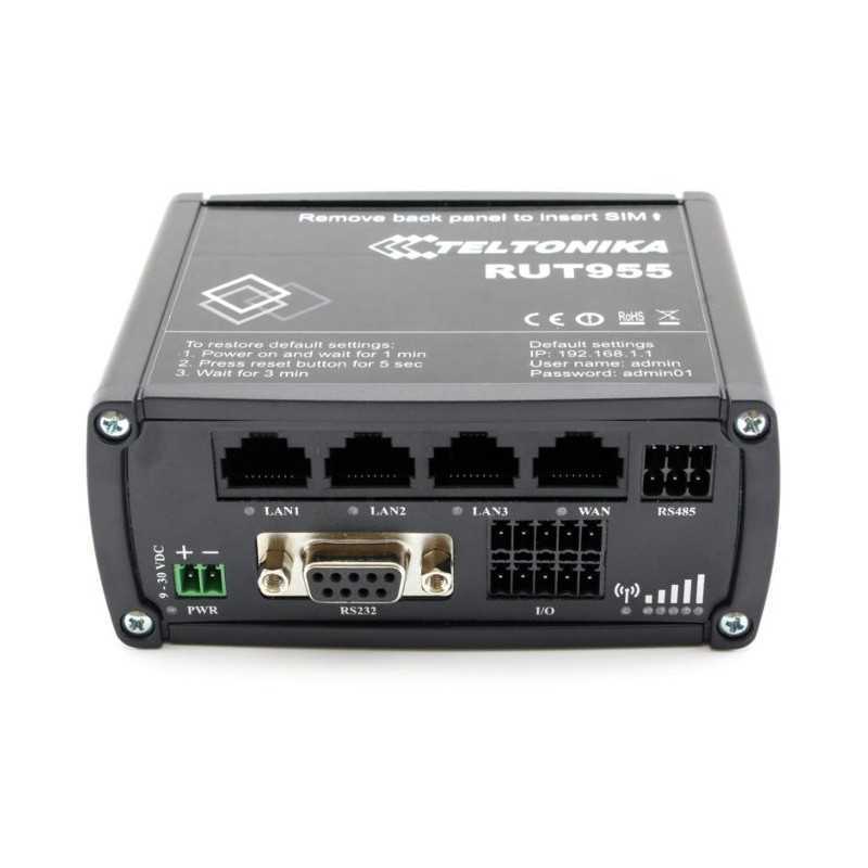 Teltonika RUT955 Router Dual Sim 4G LTE I/O RS232 RS485 GPS 3G