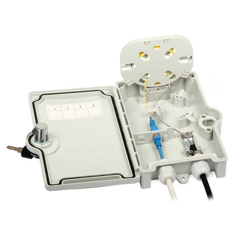 Box ottico di distribuzione fibra ottica FTTH da esterno a muro con ...