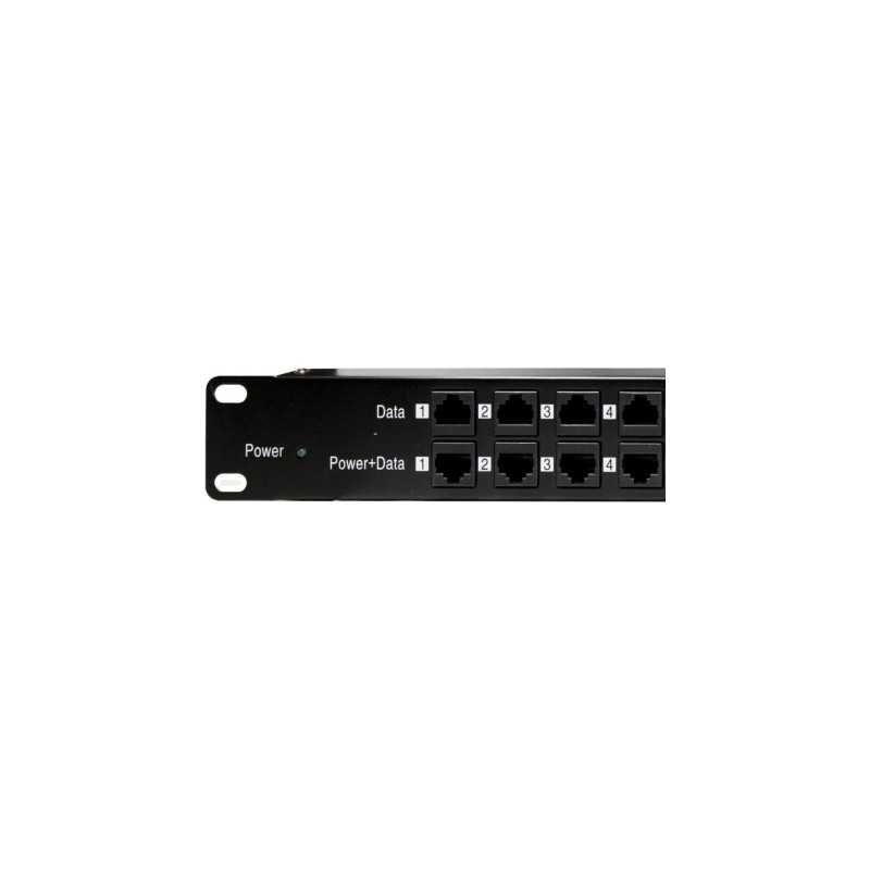 12-port PoE panel for 19" 1U rack cabinet